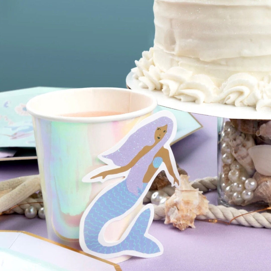 Mermaid Party Cups - Mermaid Birthday Decorations, Ocean Baby Shower ...