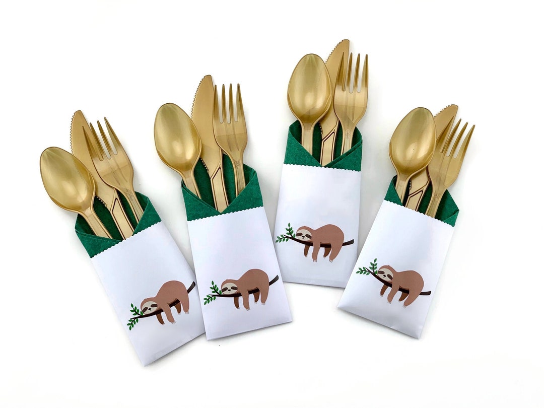 Sloth Birthday Cutlery - Sloth Party Supplies, Sloth Party Decorations ...