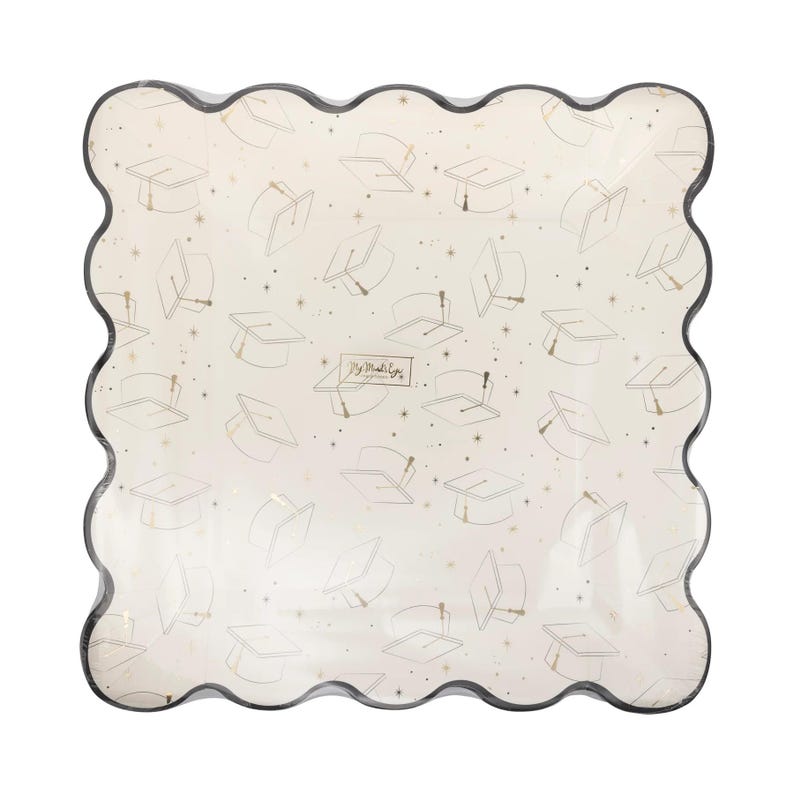 Graduation Cap Paper Plates – 11" Scalloped Party Plates (8ct) for ...