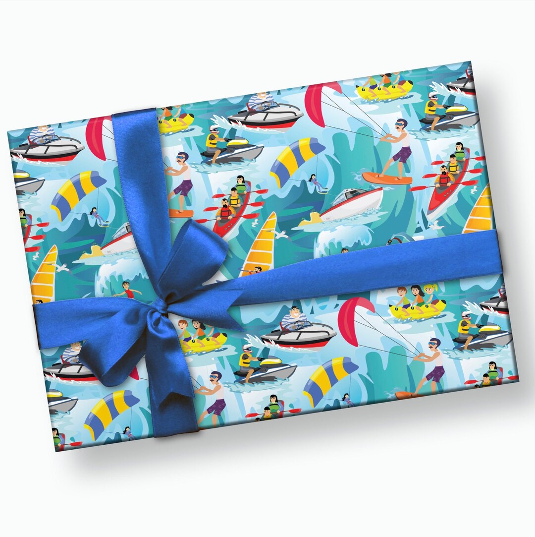 Beach Gift Wrap - Boating Gifts, Summer Birthday, Kayak Gifts, Gift ...