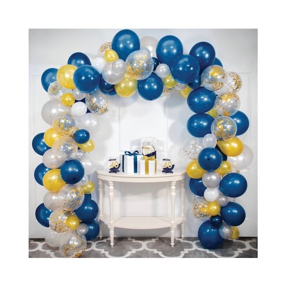Blue & Gold Balloon Arch Kit Balloon Decorations Party - Etsy