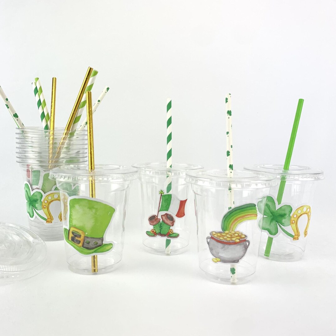 St Patricks Day Party Cups - Irish Party Favors, Plastic Disposable ...