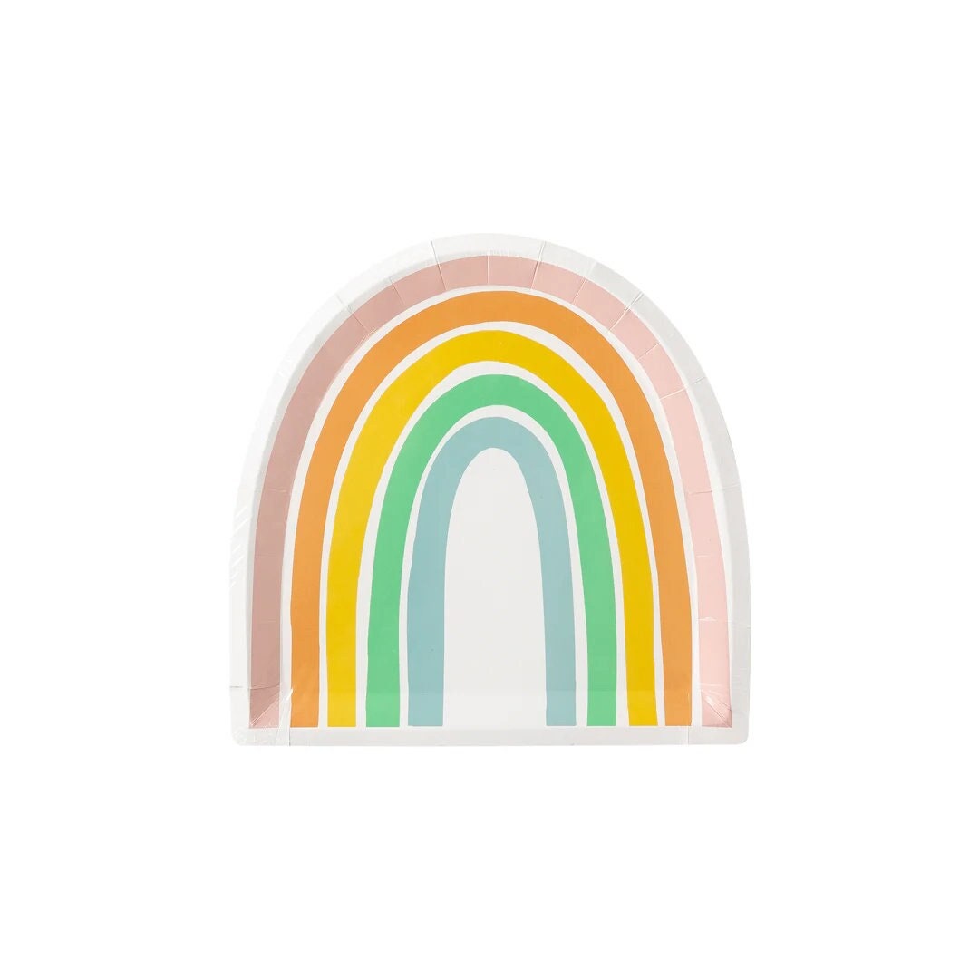 10" Pastel Rainbow Plates - Rainbow Party Plates, Pastel Birthday ...