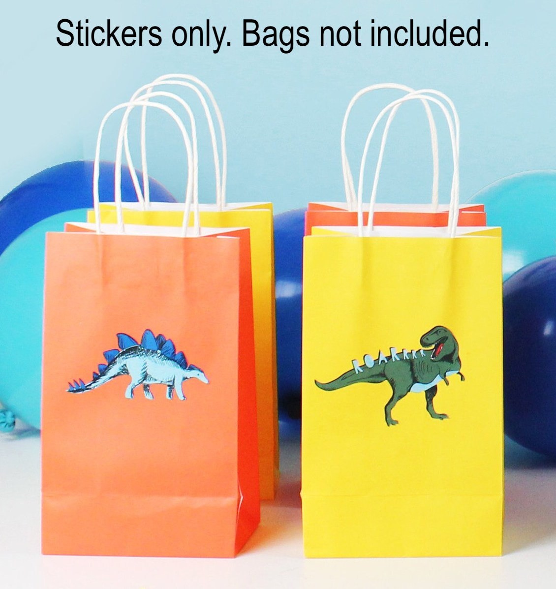 Dinosaur Party Stickers - Dino Birthday Favors, Dinosaur Baby Shower ...
