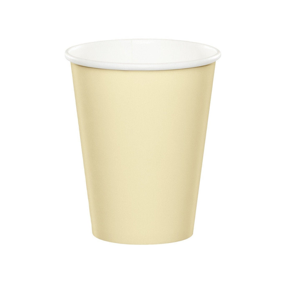 24 Ivory 9oz Cups - Ivory Party Cups, Pumpkin Baby Shower, Birthday ...