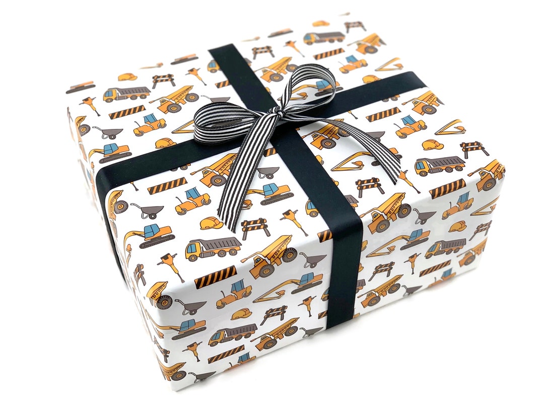 Construction Wrapping Paper - Kids Christmas Wrapping Paper ...
