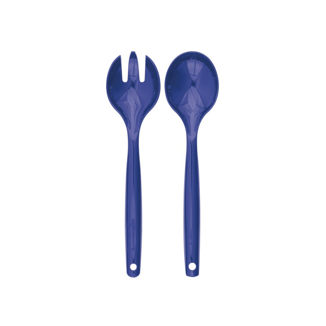 Blue Plastic Serving Utensils 4ct, Serving Forks, Serving Spoons ...