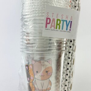 Cat Themed Party Cups, Kids Birthday Decor, Disposable Drinkware, Favor ...