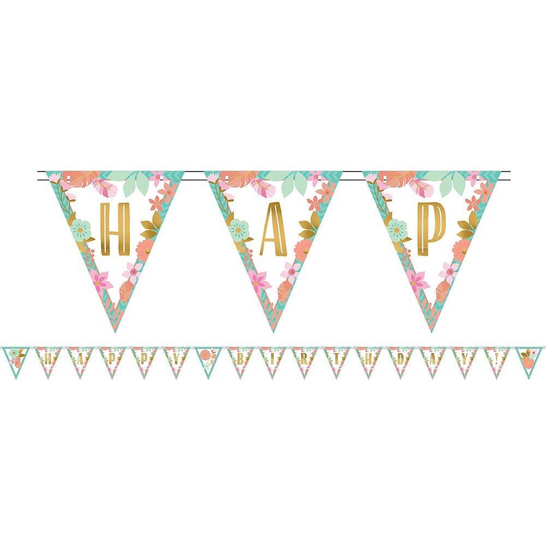 Boho Birthday Banner Bohemian Birthday Tribal Birthday - Etsy