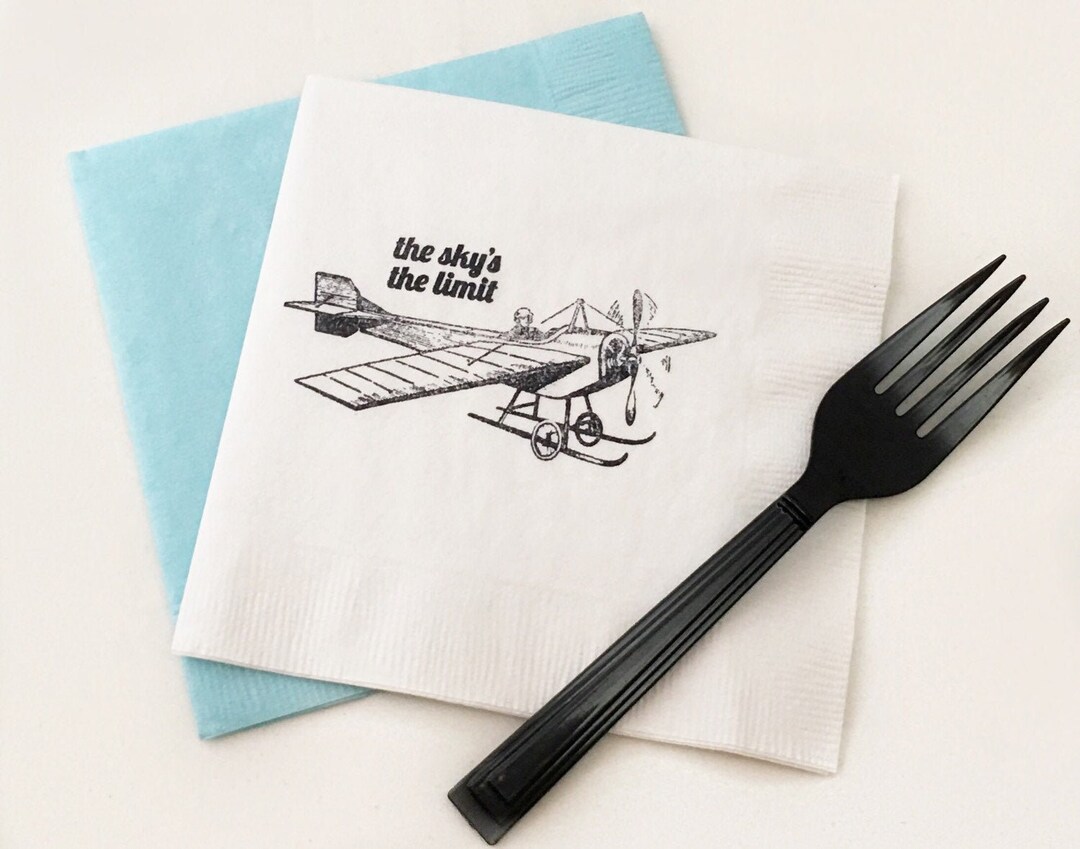 Airplane Napkins - Airplane Baby Shower Decorations, Aviation Party ...