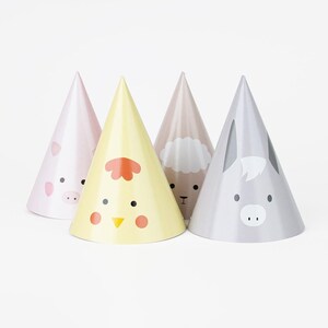 Farm Animal Party Hats 8ct - Barnyard Birthday Decorations, Farm Animal ...