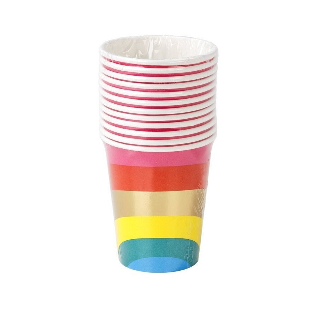 Rainbow Cups - Rainbow Birthday, Rainbow Baby Shower, Rainbow Party ...