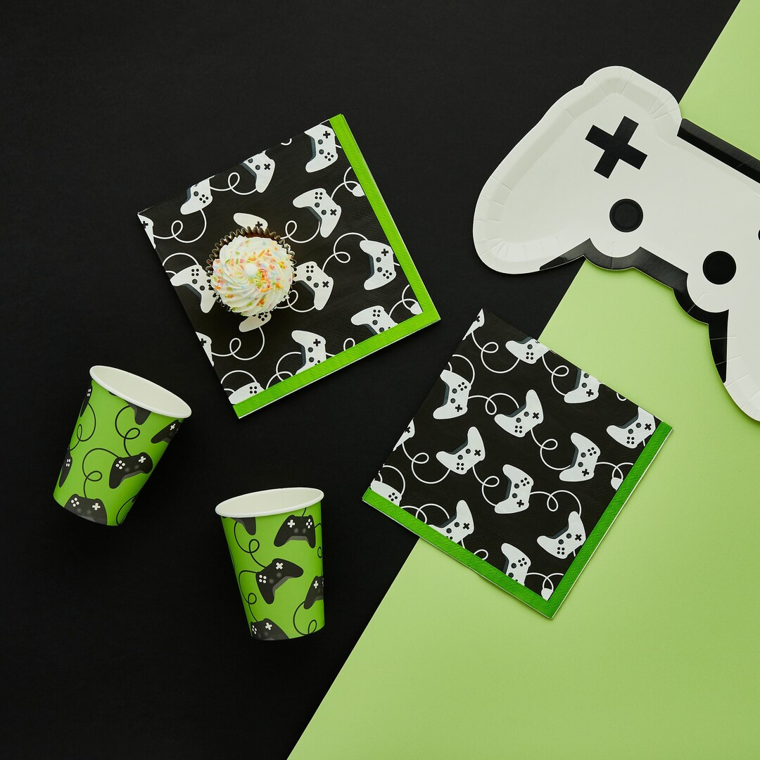 Video Game Controller Napkins - Level up Party Supplies, Gamer Birthday ...