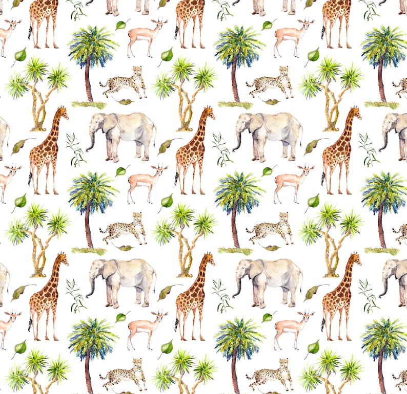 Safari Wrapping Paper - Safari Baby Shower, Jungle Baby Shower, Safari ...