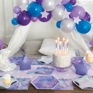 Iridescent Star Plates Galaxy Birthday Plates Space Party - Etsy