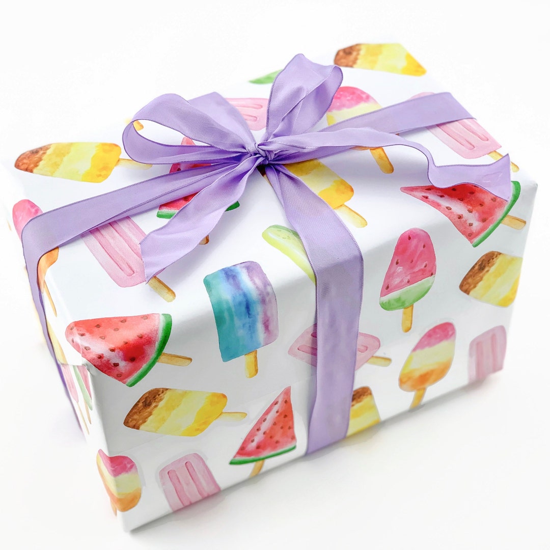 Popsicle Wrapping Paper - Ice Cream Party, Ice Cream Birthday, Popsicle ...