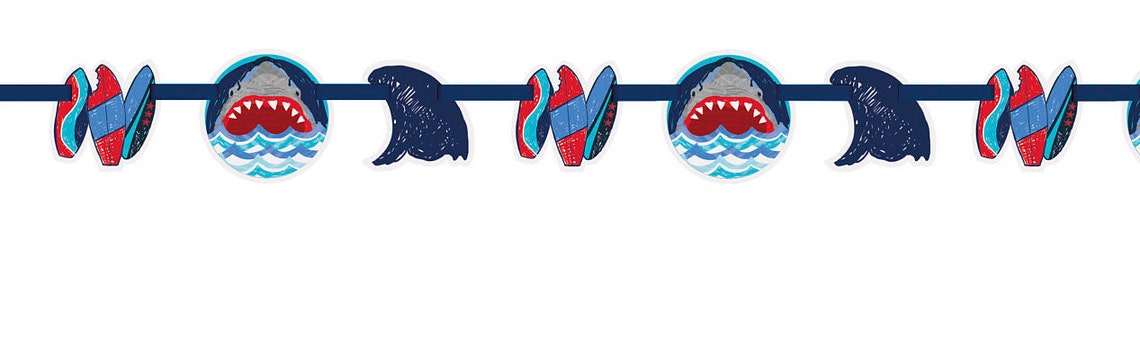Shark Party Banner - Shark Party Supplies, Shark Birthday Banner ...