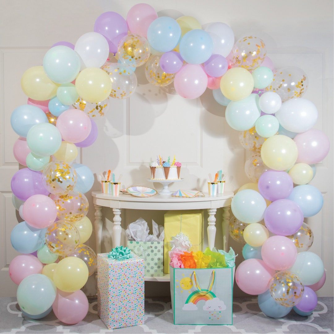 Pastel Balloon Garland Kit - Balloon Arch Kit, Pastel Rainbow Party ...