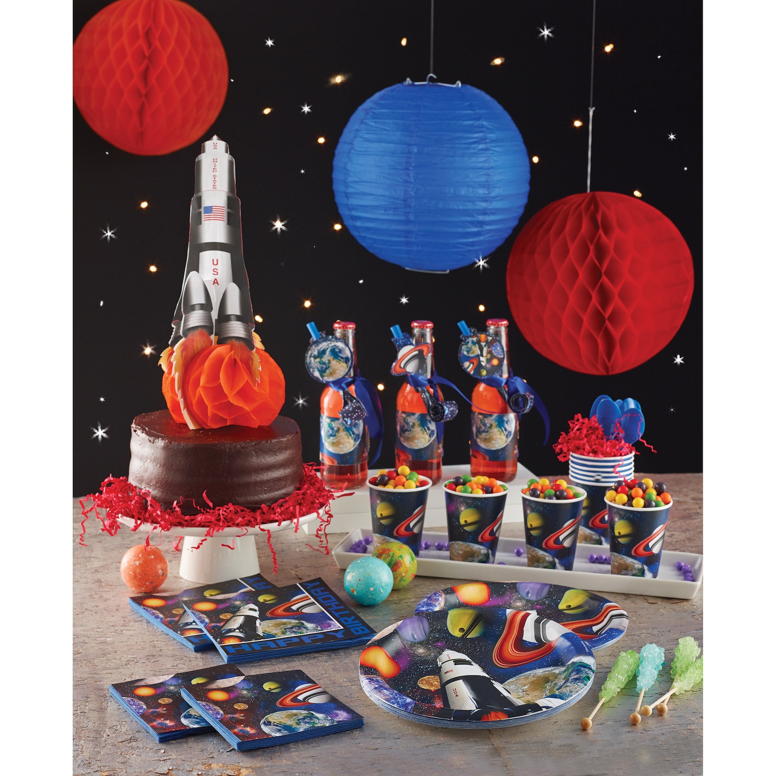 Rocket Birthday Balloon - Space Party Decorations, Space Balloon ...