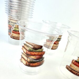Book Club Party Cups 24ct 12oz Plastic Cups With Stacked Books ...