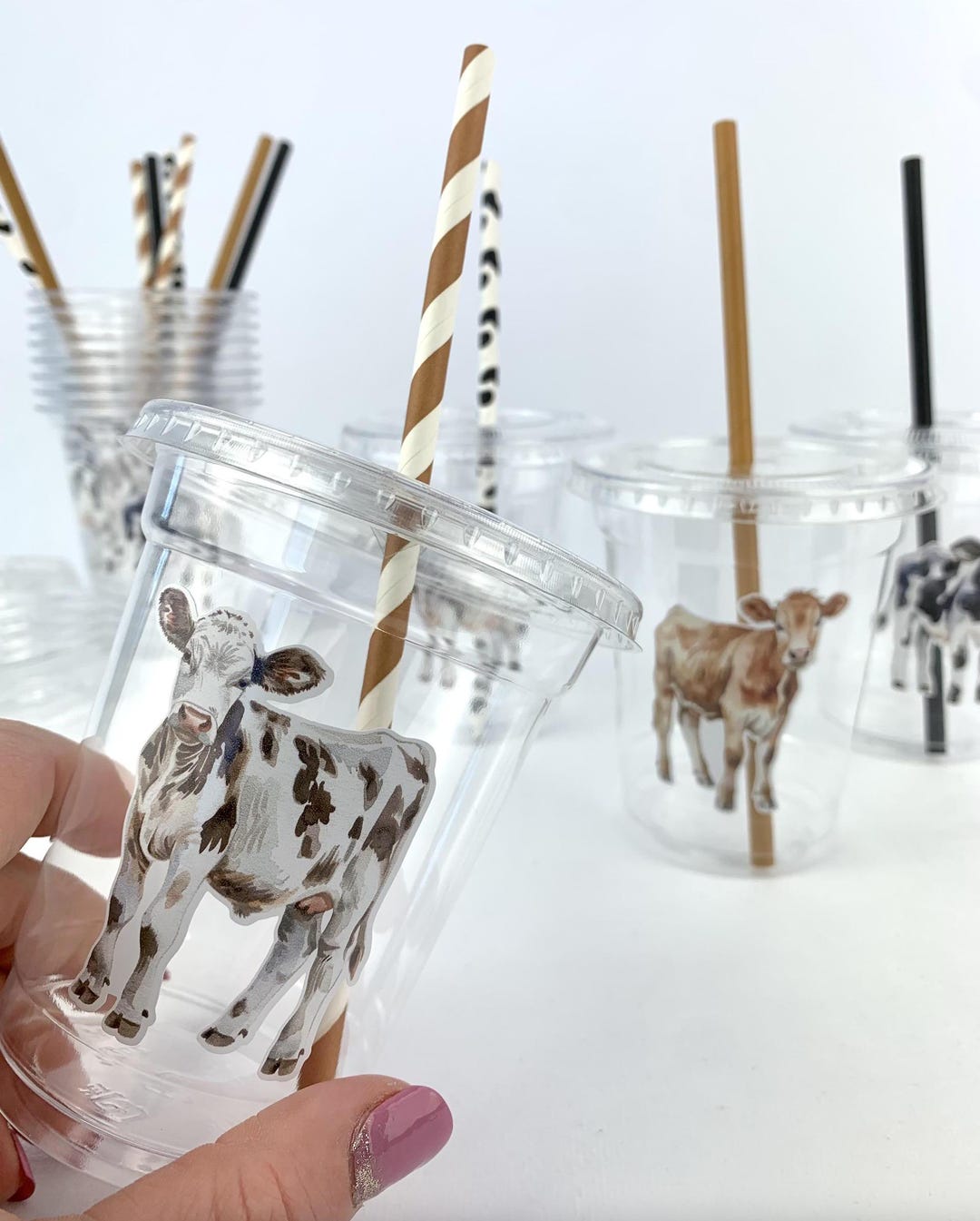 Cow Party Cups - Farm Birthday Decorations, Animal Party Supplies ...