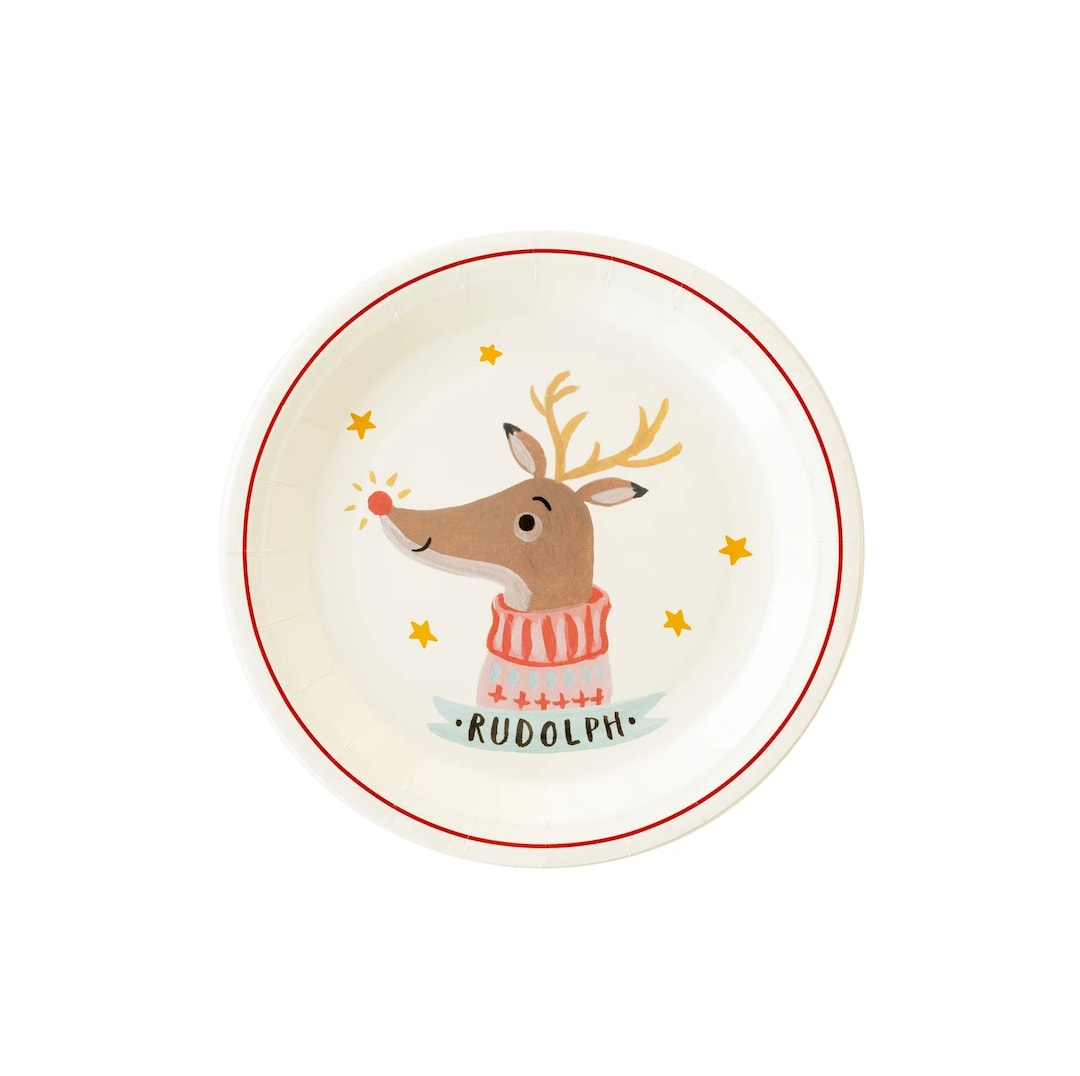 Rudolph Plates - Reindeer Plates, Reindeer Party Supplies, Rudolph ...