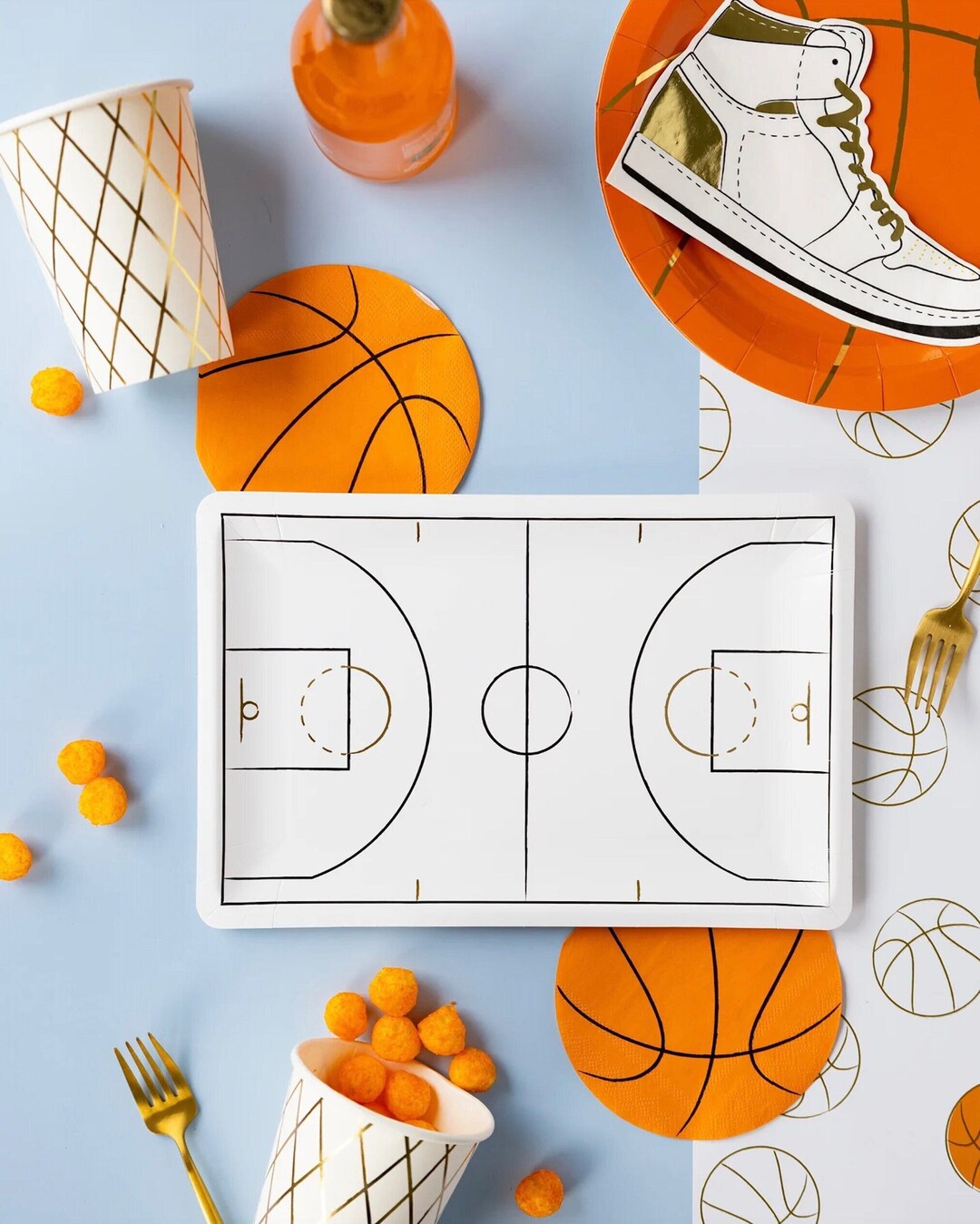 Basketball Party Plates, Disposable Paper Dinner Plates, Basketball ...