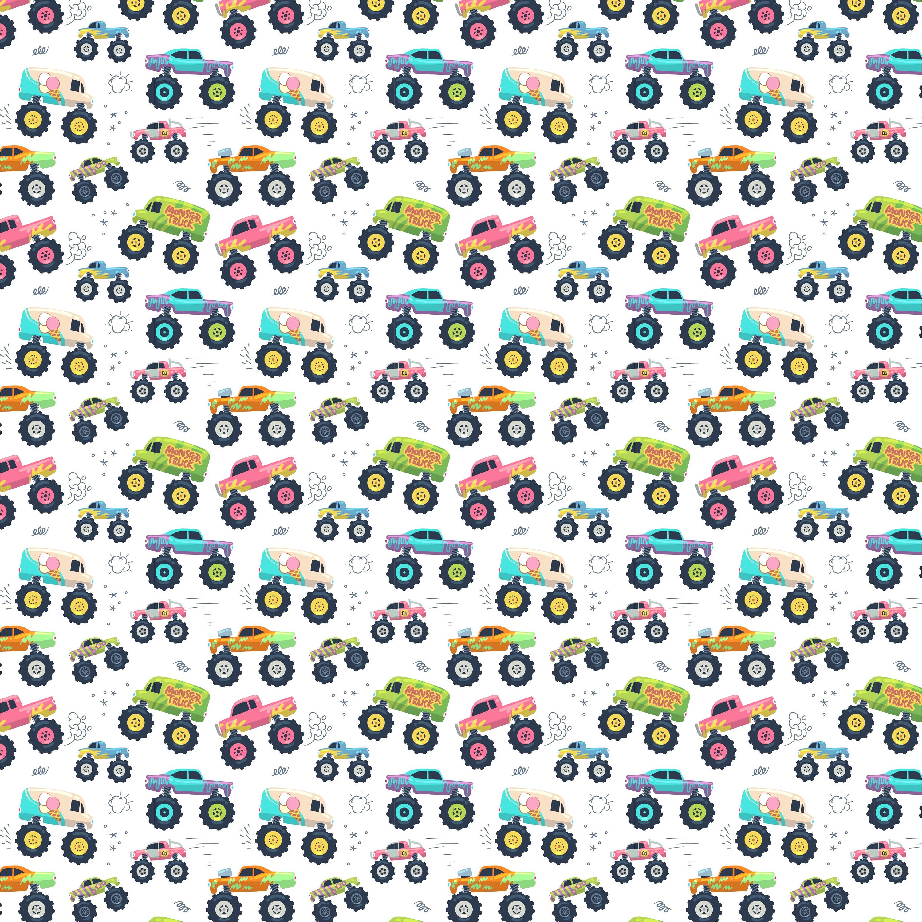 Monster Truck Gift Wrap Transportation Party Monster Truck | Etsy