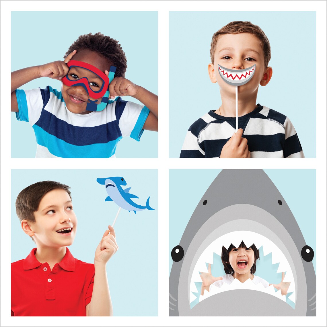 Shark Photo Props - Shark Party Favors, Shark Birthday Decorations ...