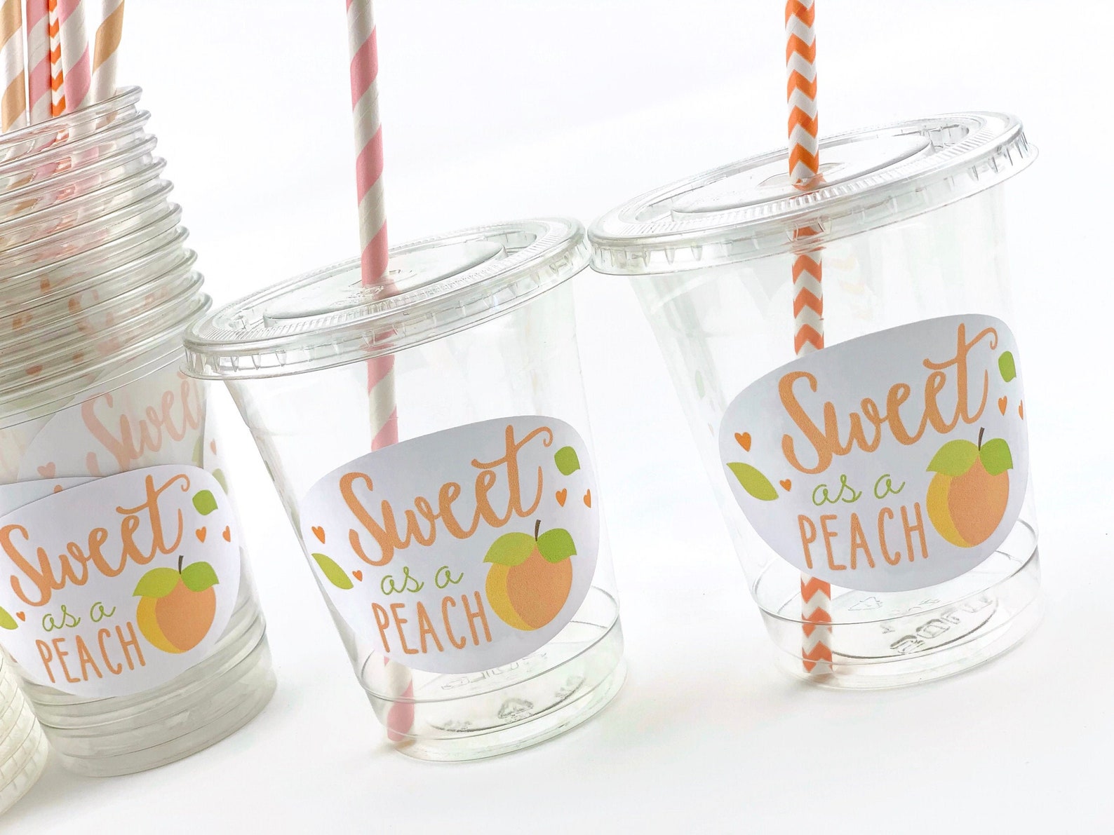 Peach Party Cups Peach Birthday Sweet as a Peach Peach - Etsy