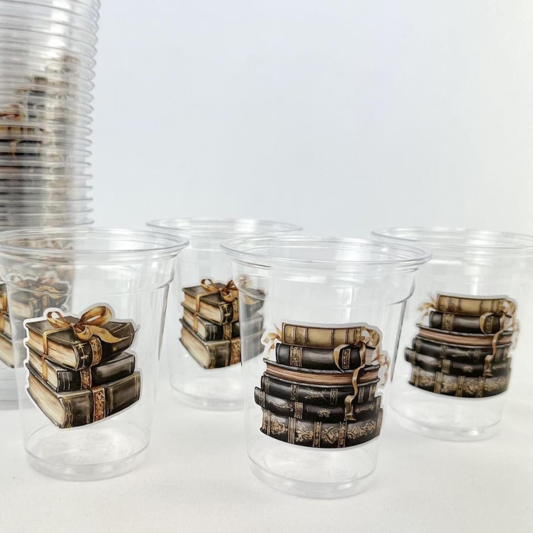Book Themed Party Cups 24ct 12oz for Library Birthday Storybook Baby ...