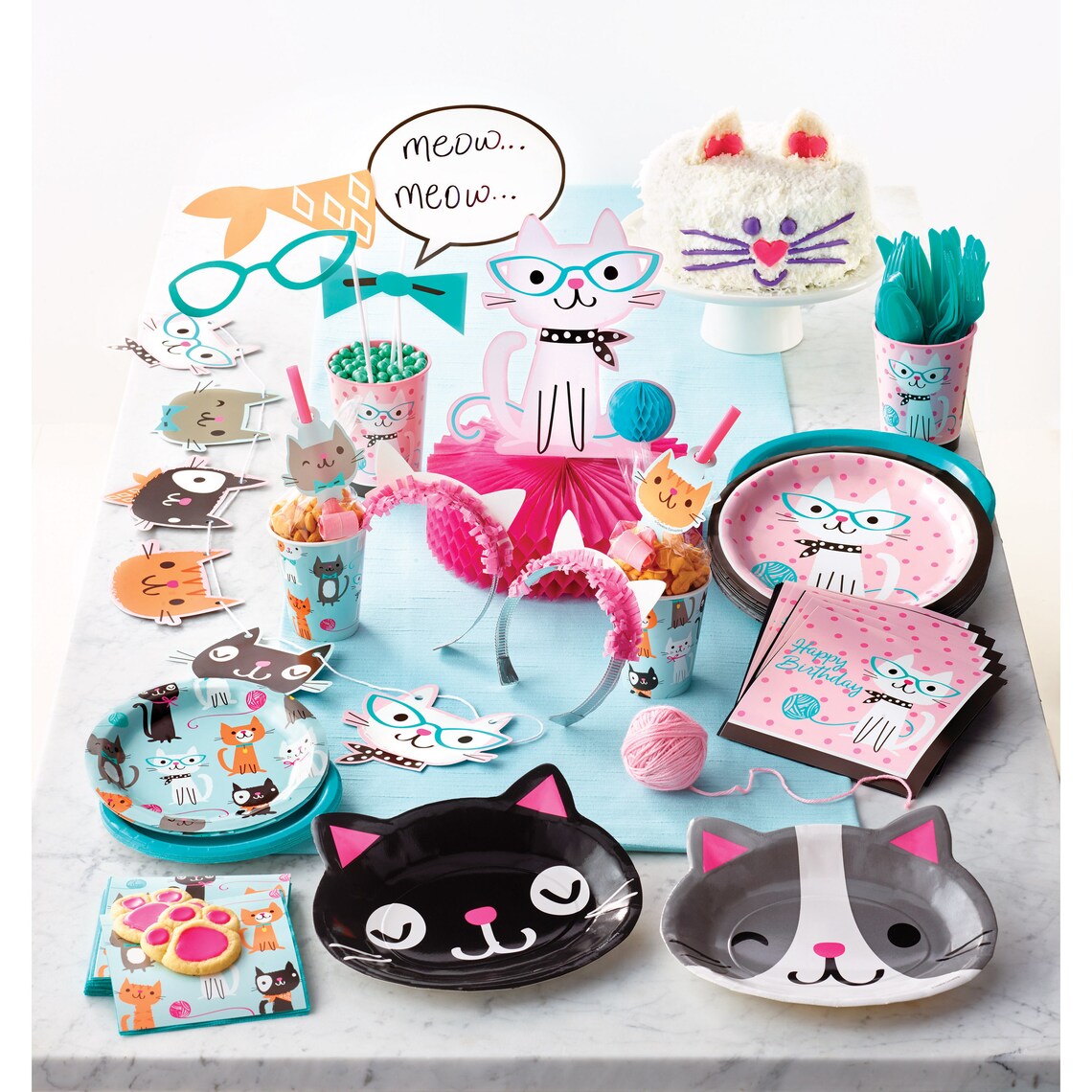 Cat Party Decorations - Cat Birthday, Kitty Baby Shower, Cat Party ...