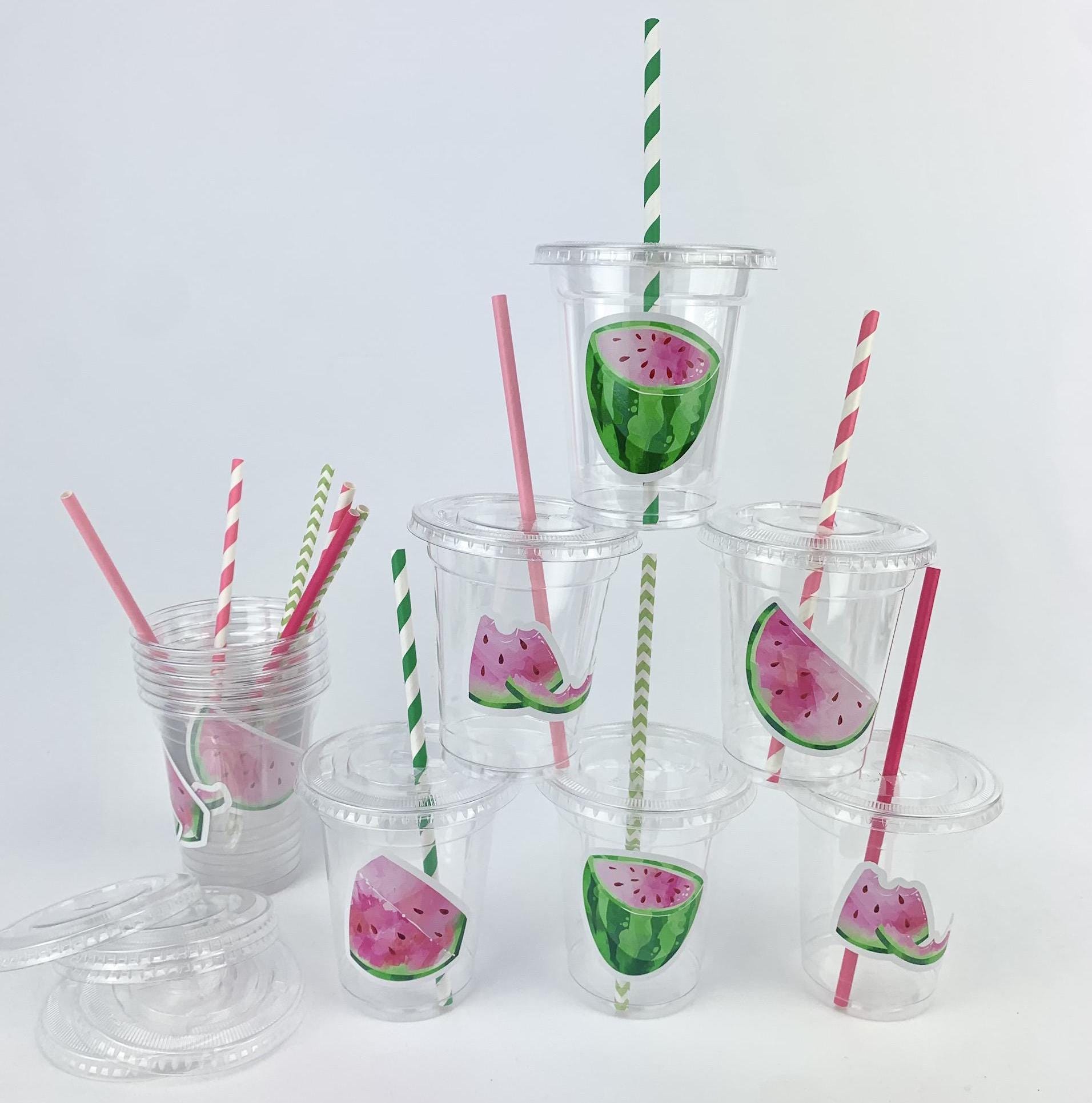 Watermelon Party Cups 12ct - Fruit Birthday Cups, Watermelon Party ...