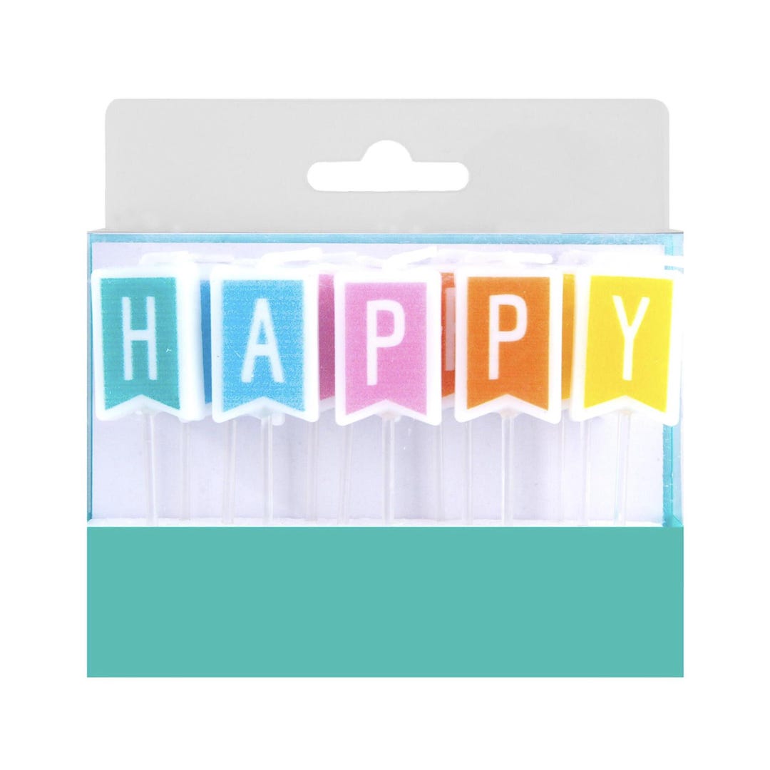 Pastel Rainbow Happy Birthday Candles - Rainbow Party Decorations, Cake ...