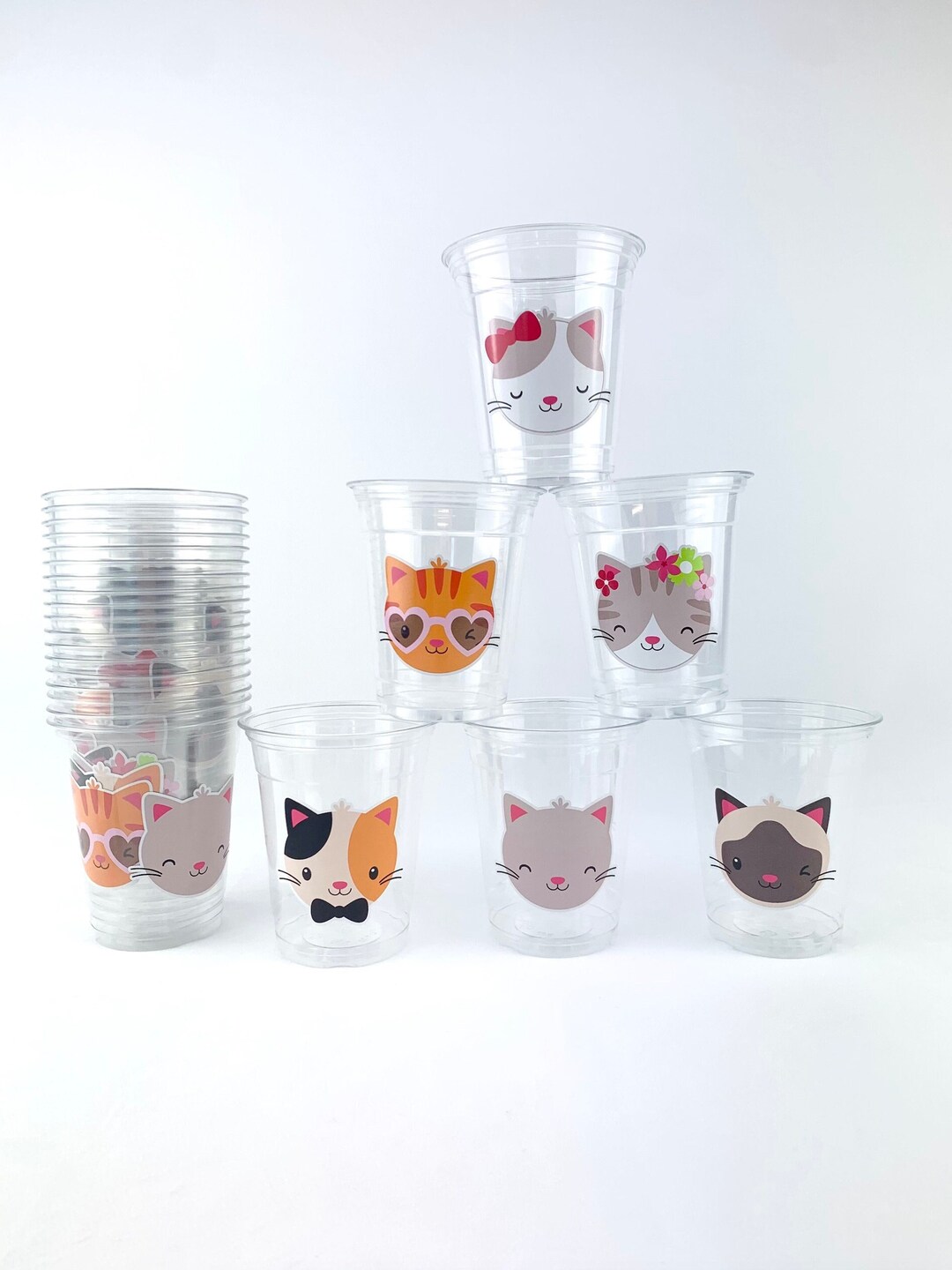 Kitten Party Cups 24ct - Cat Birthday Cups Cat Party Decorations Kitty ...