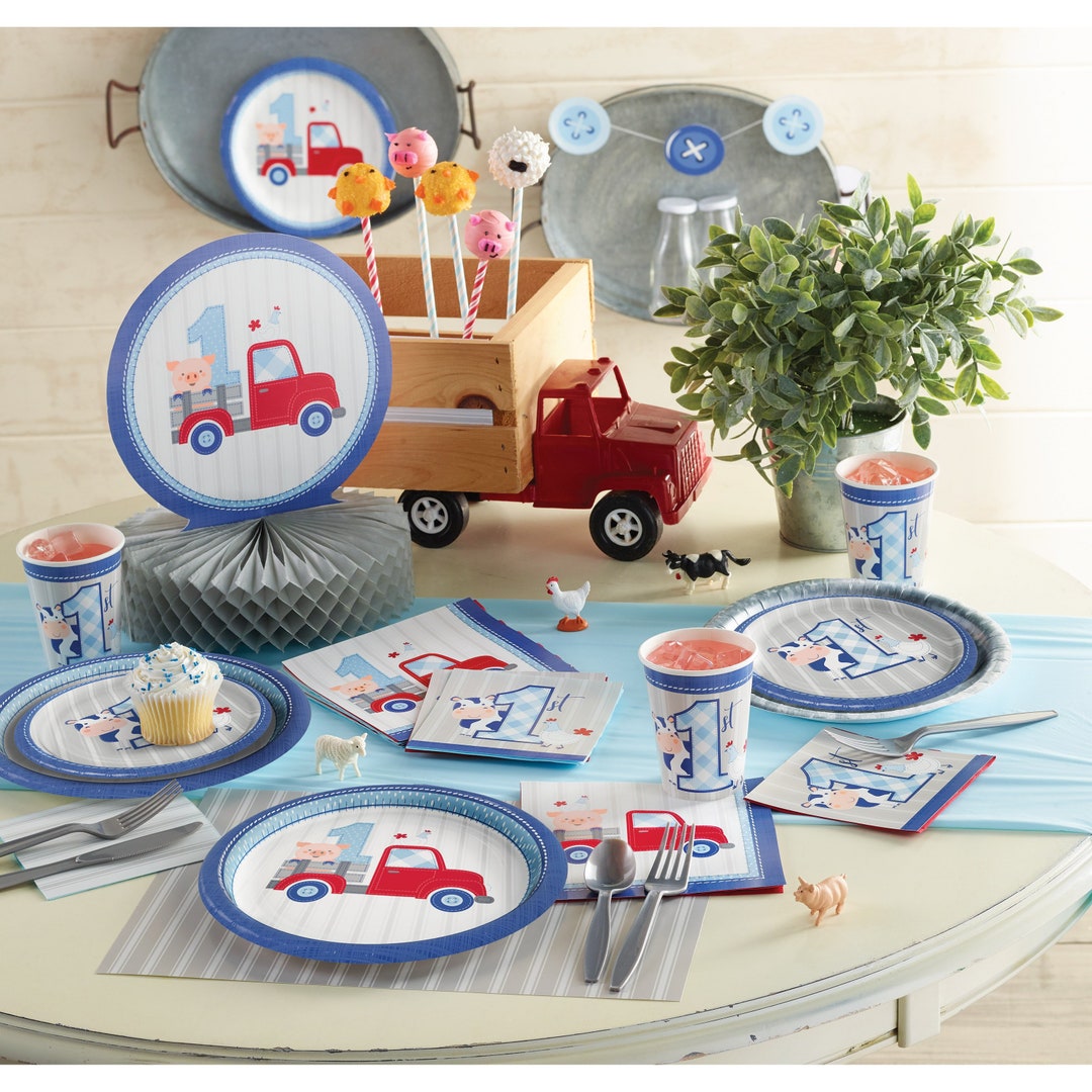 Farm Birthday Plates - Farm 1st Birthday, Farm First Birthday, Farm ...