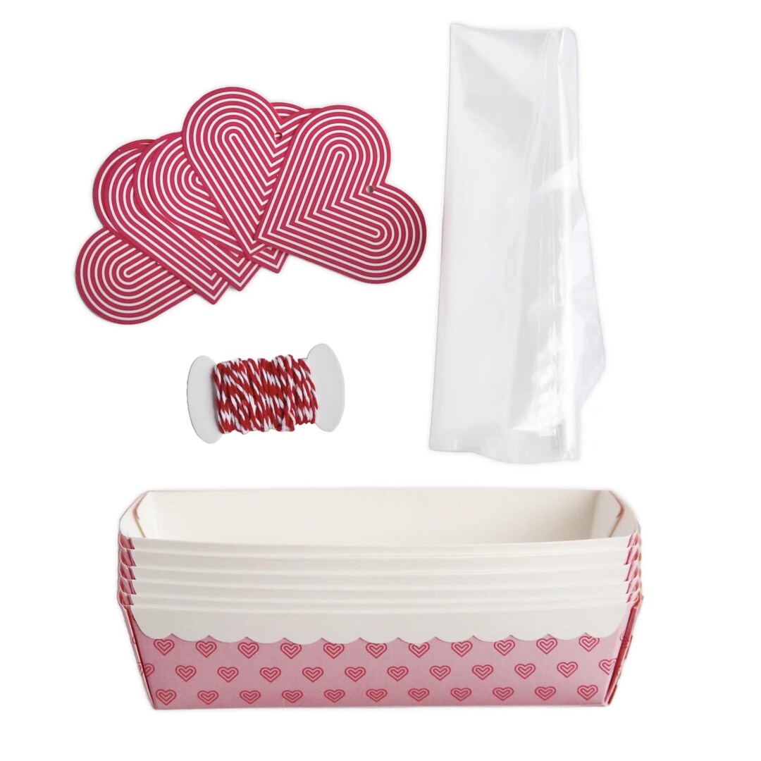 Pink Heart Mini Loaf Pans - Heart Party Supplies, Valentines Favors ...