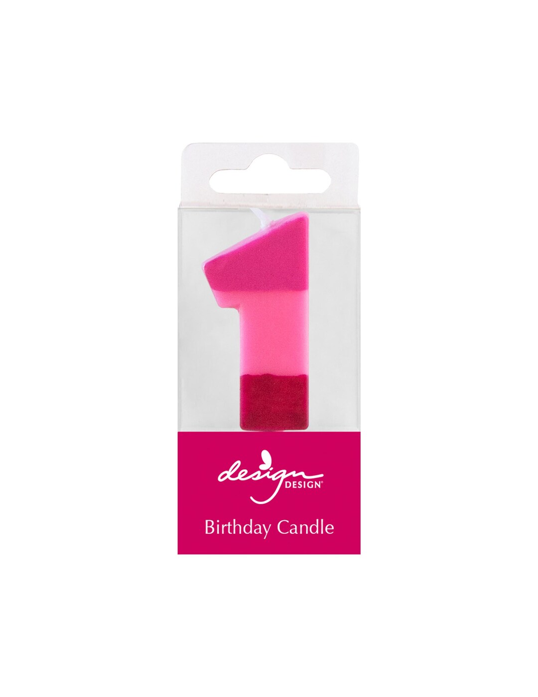 Pink Number One Candle - First Birthday Candle, Cupcake Topper, Pink 1 ...