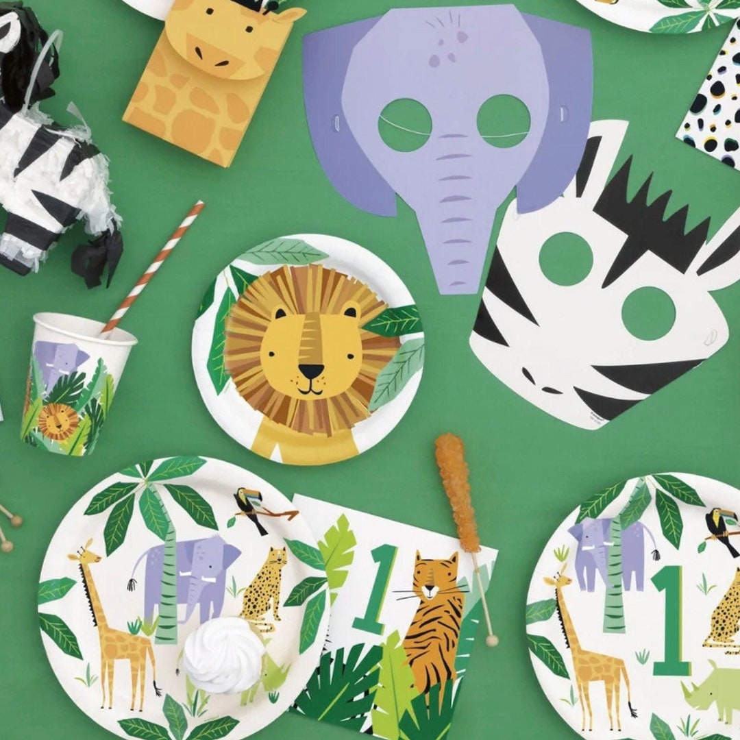 7" Safari Party Plates - Lion Birthday, Jungle Party Decorations ...