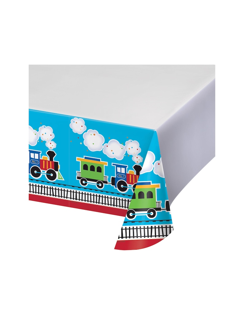 Train Party Tablecloth Train Birthday Train Party Supplies | Etsy