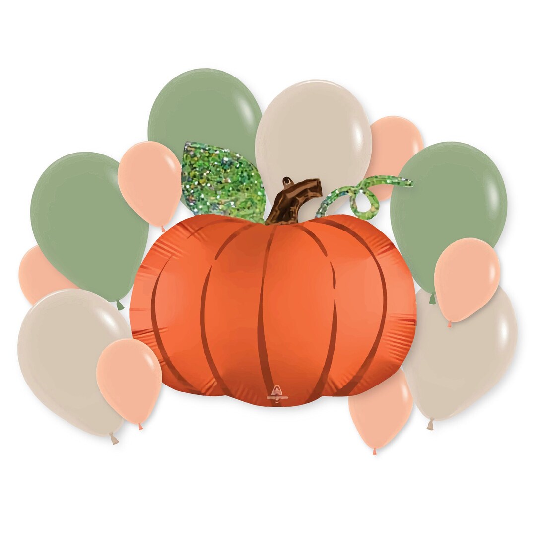 Pumpkin Balloon Bouquet - Pumpkin Baby Shower Balloons, Little Pumpkin ...