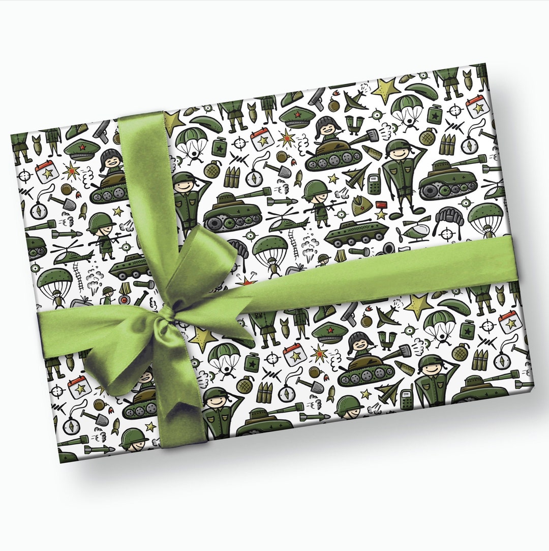 Military Gift Wrap - Military Paper, Military Gifts for Kids, Military ...