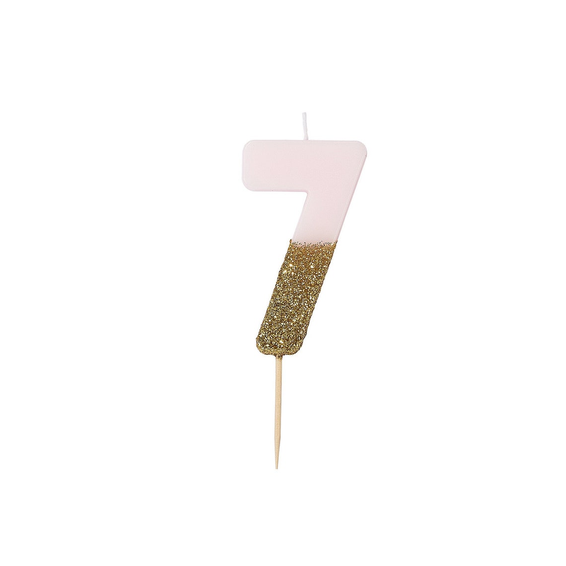 Number Seven Candle Pink and Gold Birthday Candle Gold | Etsy