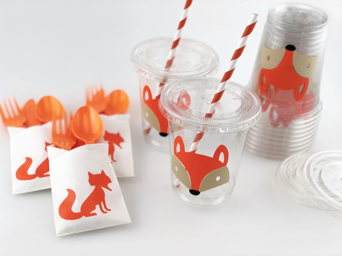 Fox Cups Fox Party Cups Fox Birthday Supplies Fox Party - Etsy