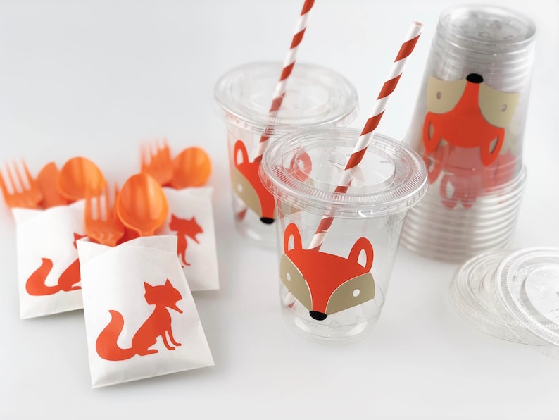 Fox Cups Fox Party Cups Fox Birthday Supplies Fox Party - Etsy