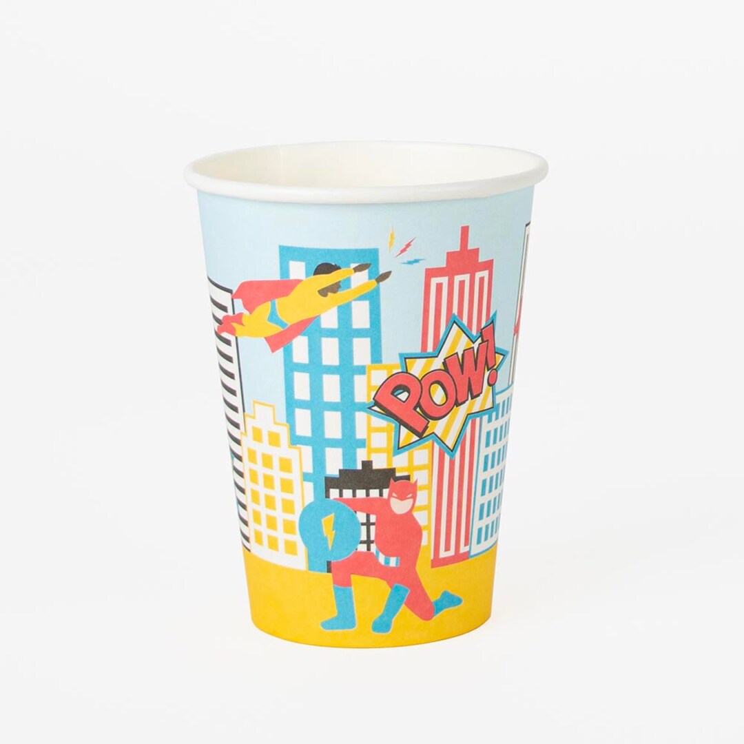 Comic Book Party Cups - Superhero Birthday Cups, Comic Book Party ...