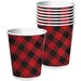 Buffalo Plaid Coffee Cups With Lids - Buffalo Plaid Party Supplies ...