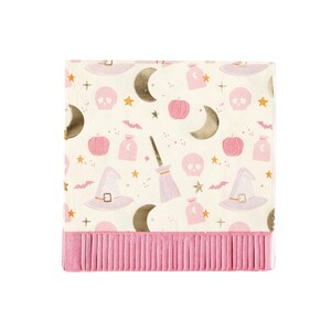 Pink Witch Napkins - Kids Halloween Party Supplies, Pink Boo Birthday ...