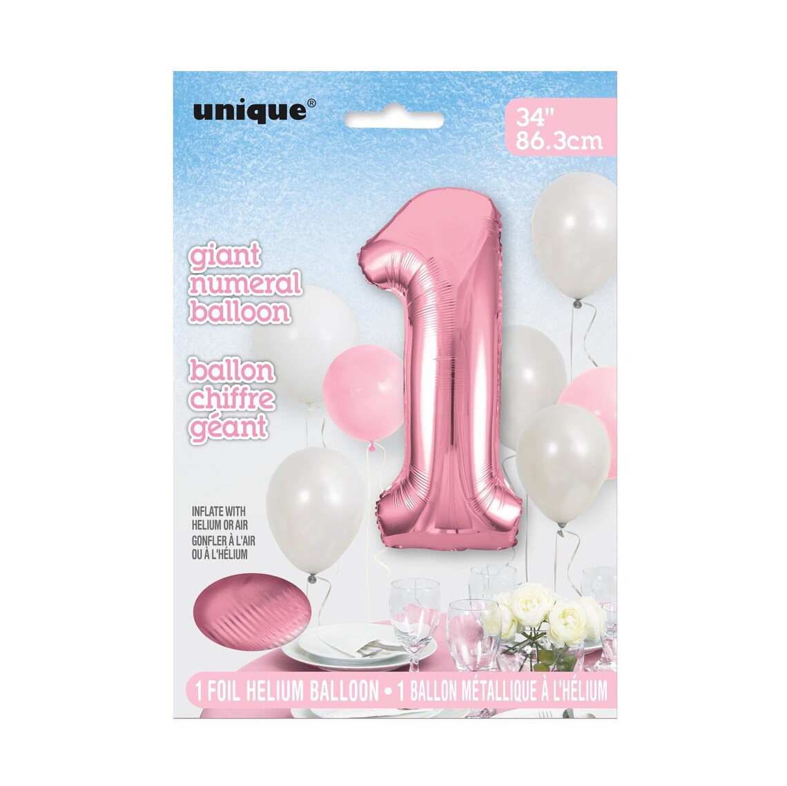 Pink Number One Balloon - Girl Birthday Party, Balloon Decor, First ...