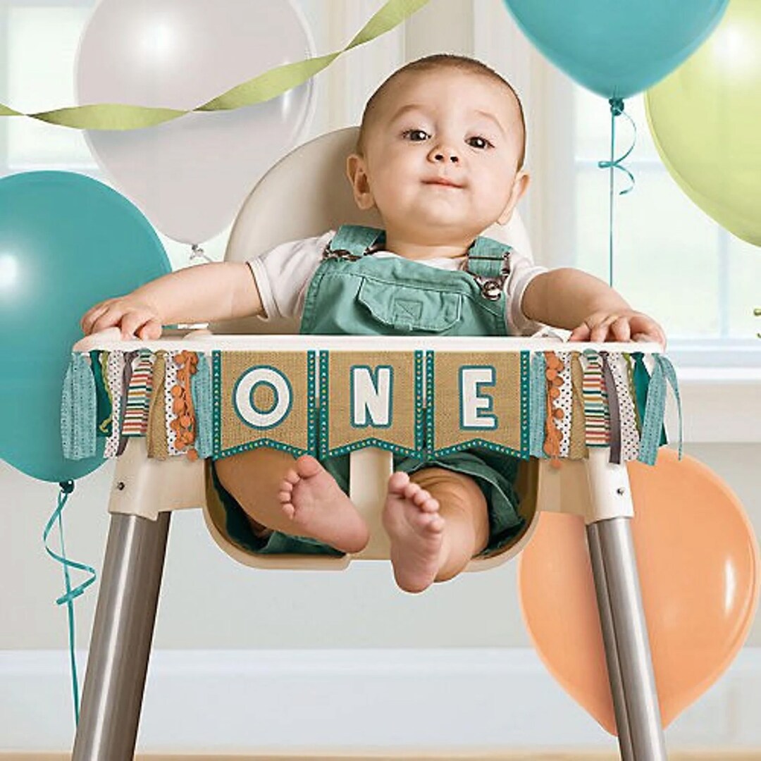 One High Chair Banner - Adventure Birthday, 1st Birthday Banner ...
